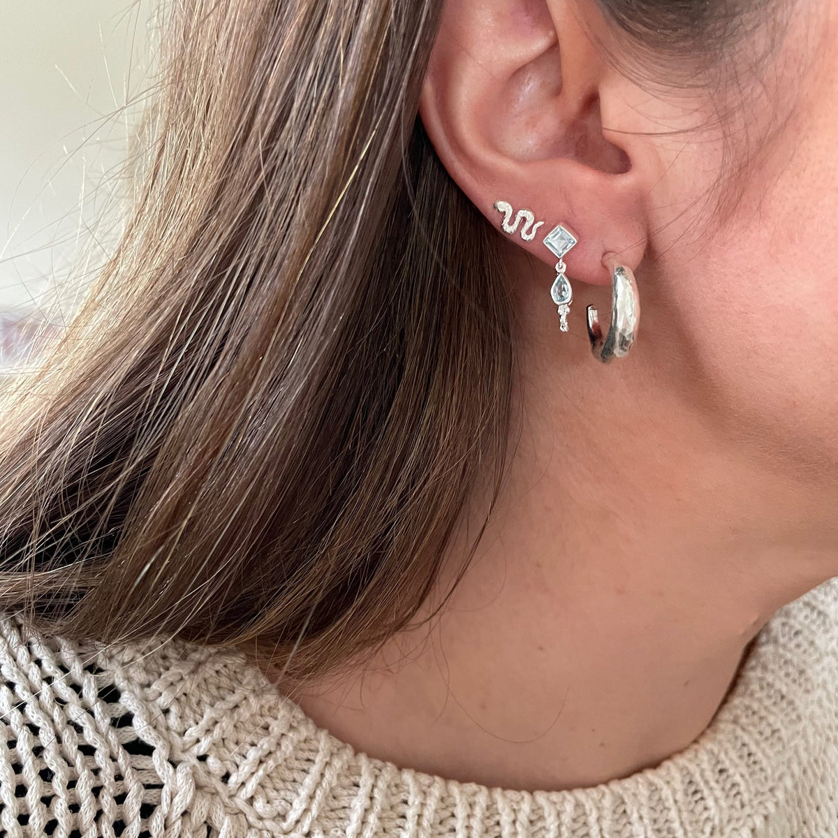 Kalani Sterling Silver Blue Topaz Stud Earrings – Sunsara Jewellery