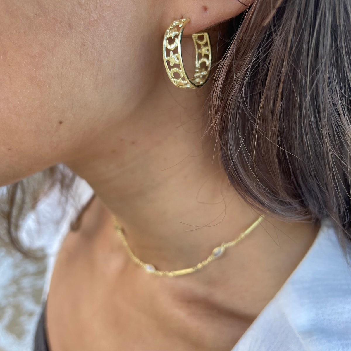 Cosmic Lover 14K Gold Sun and Moon Hoops – Sunsara Jewellery